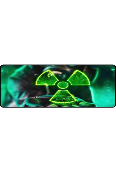 GamingPadci 70 x 30 cm Radio Active Dikişli Kaydırmaz Taban Oyuncu Mouse Pad