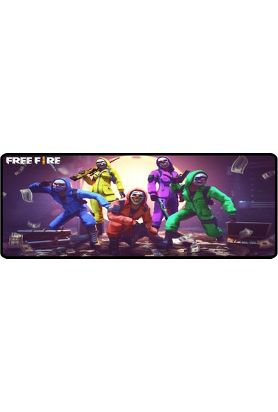 GamingPadci 70 x 30 cm Free Fire Dikişli Kaydırmaz Taban Oyuncu Mouse Pad
