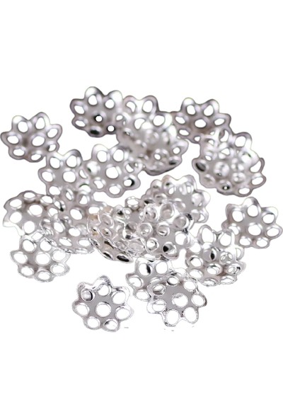 Subu Takı 250 Adet 6mm Boncuk Kapağı Boncuk Ara Aparatı Nikel Renk
