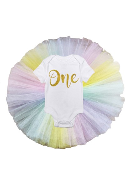 Banew Trend 1 Yaş Doğum Günü Tütü Etek(Astarsız) 1 Yaş Badi,unicorn Tütü