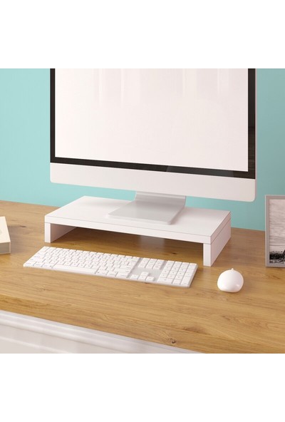 Nactumu Avesta Monitör Yükseltici Stand Beyaz