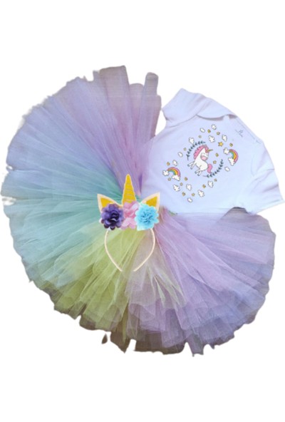 Banew Trend Bbanewtrend Kız Çocuk Doğum Günü Tütü Etek Unicorn Tütü Seti Tütü Seti