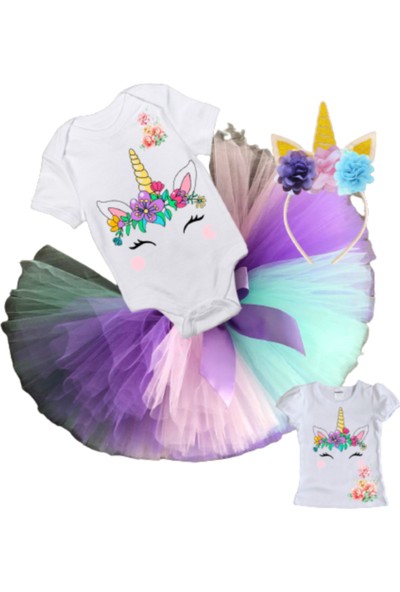 Banew Trend Bbanewtrend Kız Çoçuk Unicorn Tütü Etek Doğum Günü