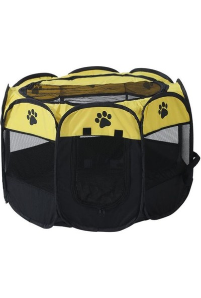 Peace And Love 8 Köşeli Evcil Hayvan Çadırı Sarı 3 Boy (Yurt Dışından)
