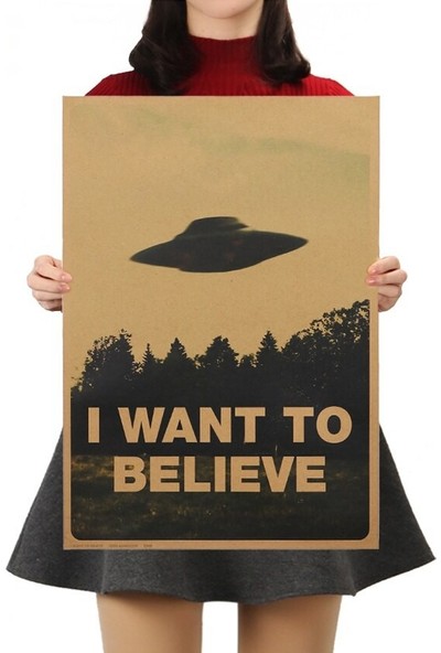 Caph Design I Want To Believe Vintage Kraft Poster - 35X50CM - Caph Design I Want To Believe Vintage Kraft Poster - 35X50CM -