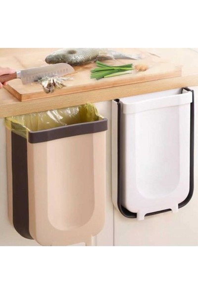 Arow Portatif Katlanabilir Çöp Kovası Beyaz