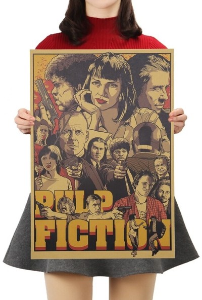 Caph Design Pulp Fiction Vintage Kraft Poster - 32X45CM - Caph Design Pulp Fiction Vintage Kraft Poster - 32X45CM -