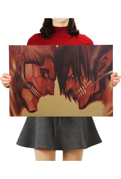 Caph Design Attack On Titan Vintage Kraft Poster - 32X45CM - Caph Design Attack On Titan Vintage Kraft Poster - 32X45CM -