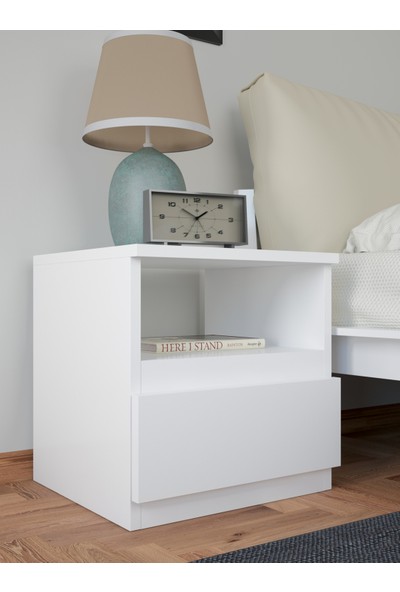 Mbes Mobilya Umut Beyaz 45 cm Komodin 1 Çekmeceli Mbes Mobilya Umut Beyaz 45 cm Komodin 1 Çekmeceli