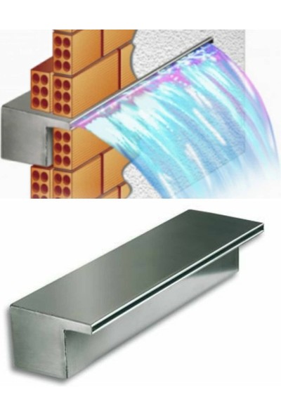 Waterfall Paslanmaz Çelik Aısı 500 mm Duvar Su Perdesi Şelale Waterfall Paslanmaz Çelik Aısı 500 mm Duvar Su Perdesi Şelale