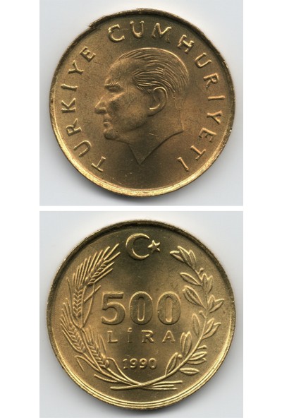 Benim Koleksiyonum 500 Lira (1990) Çil Eski Madeni Para Benim Koleksiyonum 500 Lira (1990) Çil Eski Madeni Para