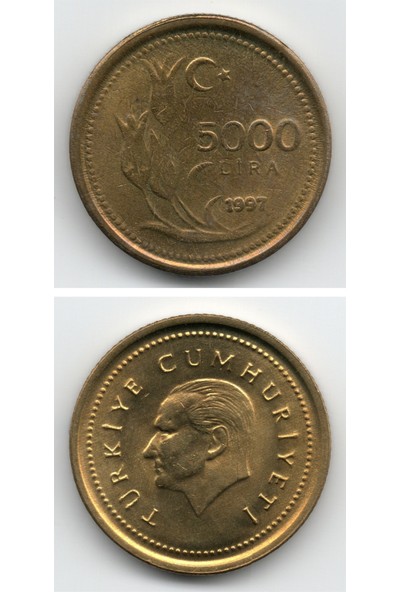 Benim Koleksiyonum 5.000 Lira (1997) Çil Eski Madeni Para