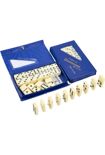 Neler Geldi Neler Büyük Boy Domino Oyun Seti Seramik Çantalı 5 x 2,5 x 1 cm
