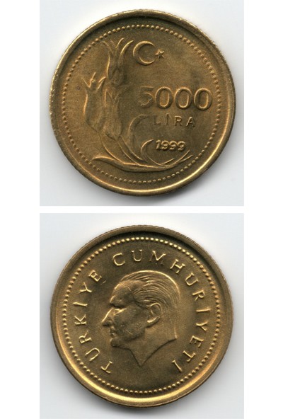 Benim Koleksiyonum 5.000 Lira (1999) Çil Eski Madeni Para