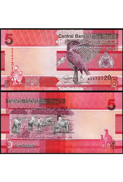 Benim Koleksiyonum Gambiya, 5 Dalasis (2019) Eski Yabancı Kağıt Para