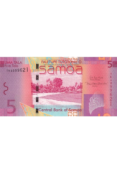 Benim Koleksiyonum Samoa, 5 Tala (2014) Eski Yabancı Kağıt Para