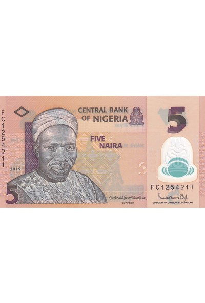 Benim Koleksiyonum Nijerya, 5 Naira (2019) Eski Yabancı Kağıt Para Benim Koleksiyonum Nijerya, 5 Naira (2019) Eski Yabancı Kağıt Para