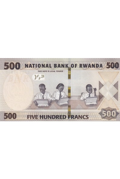 Benim Koleksiyonum Ruanda (Rwanda), 500 Frank (2019) Eski Yabancı Kağıt Para