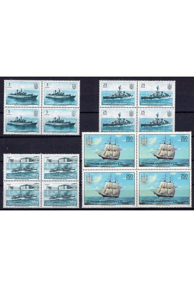 Benim Koleksiyonum 1973 Deniz Kuvvetleri Okulu'nun Kuruluşunun 200.YILI Dörtlü Blok Pul