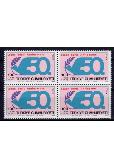 Benim Koleksiyonum 1973 Lozan Barış Antlaşması'nın 50.yılı Dörtlü Blok Pul