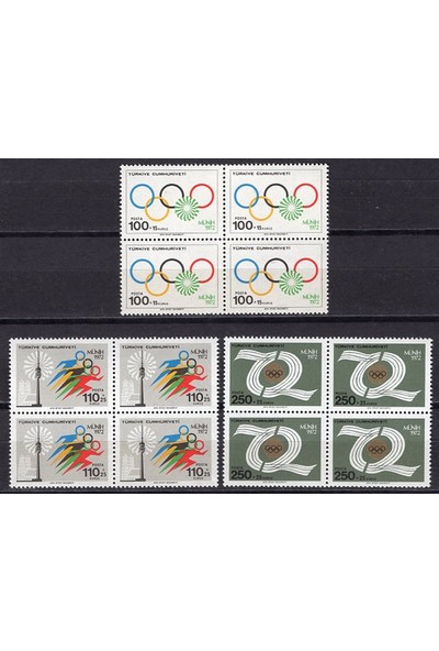 Benim Koleksiyonum 1972 Münih Olimpiyat Oyunları Dörtlü Blok Pul