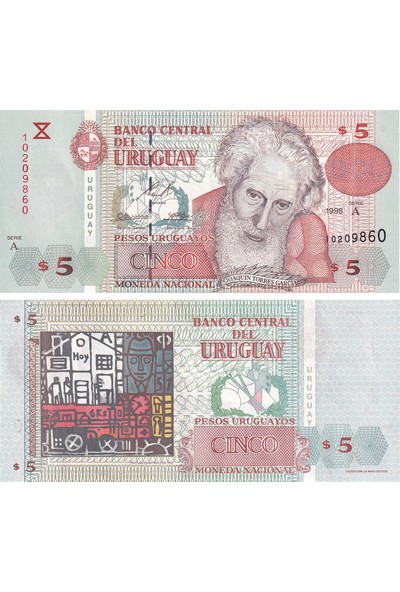 Benim Koleksiyonum Uruguay, 5 Peso (1998) P#80 Çil Eski Yabancı Kağıt Para Benim Koleksiyonum Uruguay, 5 Peso (1998) P#80 Çil Eski Yabancı Kağıt Para