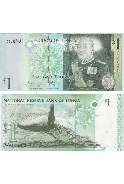 Benim Koleksiyonum Tonga, 1 Pa'anga (2008) P#37 Çil Eski Yabancı Kağıt Para