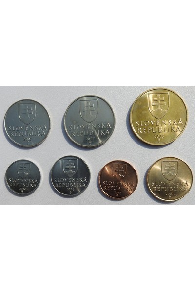 Benim Koleksiyonum Slovakya Yabancı Madeni Eski Para Seti (1996-2007)
