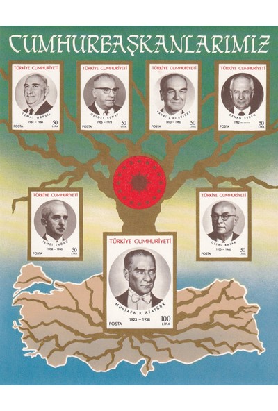 Benim Koleksiyonum Cumhurbaşkanlarımız (1987) - Özel Blok Dantelsiz Pul