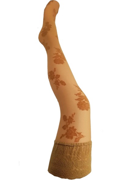 Daymod Lisa Desenli Silikon Dantelli Dizüstü Çorap