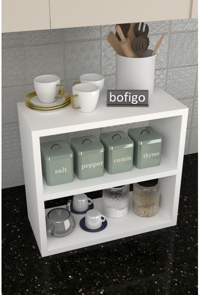 Bofigo Tezgah Üstü Raf Baharatlık Beyaz