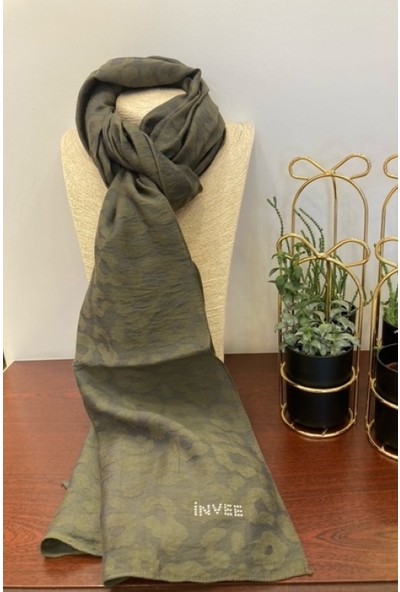 İnve Invee Leopar Haki Şal İnve Invee Leopar Haki Şal
