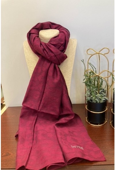 İnve Invee Leopar Bordo Şal