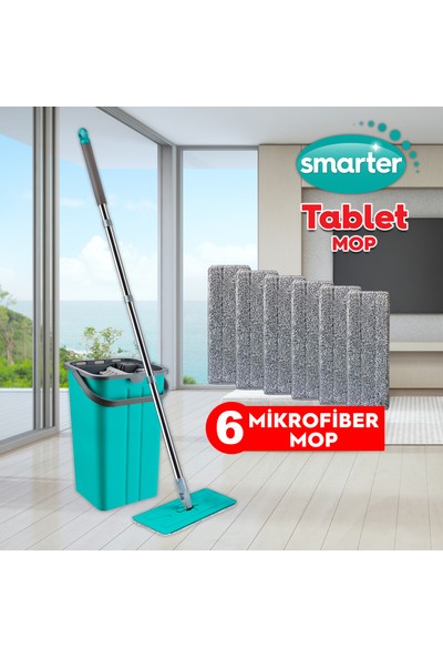 Smarter Tablet Mop 6 'lı Mikrofiber Mop Temizlik Seti Smarter Tablet Mop 6 'lı Mikrofiber Mop Temizlik Seti