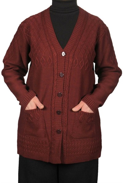 Fresh Moda Kadın Bordo Düğmeli Kısa Hırka Fresh Moda Kadın Bordo Düğmeli Kısa Hırka