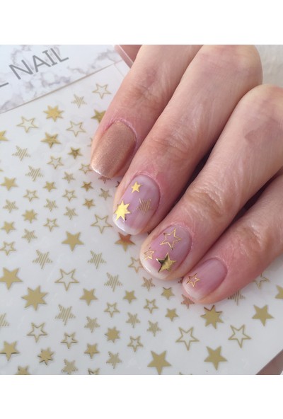 Accessories World Tırnak Sticker Nail Art Süsleme Yıldız Etiket Gold Renk Accessories World Tırnak Sticker Nail Art Süsleme Yıldız Etiket Gold Renk