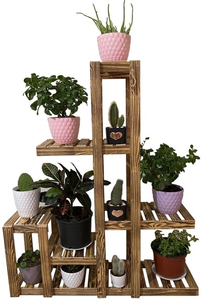 CM&HM Aynalı Home 6 Katlı 11 Bölmeli Doğal Ahşap Dekoratif Balkon Bahçe Çiçeklik Saksı Standı Saksılık 119X90X24 CM&HM Aynalı Home 6 Katlı 11 Bölmeli Doğal Ahşap Dekoratif Balkon Bahçe Çiçeklik Saksı Standı Saksılık 119X90X24