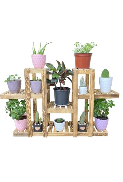 CM&HM Aynalı Home 4katlı 12 Bölmeli Doğal Ahşap Dekoratif Balkon Bahçe Çiçeklik Saksı Standı Saksılık 119X90X24 CM&HM Aynalı Home 4katlı 12 Bölmeli Doğal Ahşap Dekoratif Balkon Bahçe Çiçeklik Saksı Standı Saksılık 119X90X24