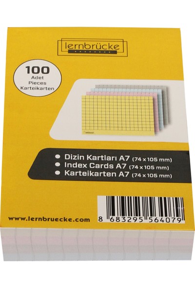 Lernbrücke Kareli Renkli Dizin Kartı Karteikarten A7 100’LÜ Lernbrücke Kareli Renkli Dizin Kartı Karteikarten A7 100’LÜ