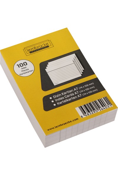 Lernbrücke Çizgili Beyaz Dizin Kartı Karteikarten A7 100’LÜ