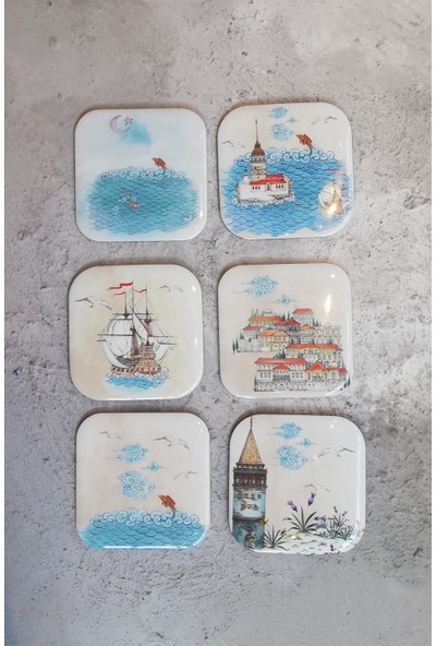 İstanbul 1881 Istanbul Temalı Minyatür Bardak Altlığı