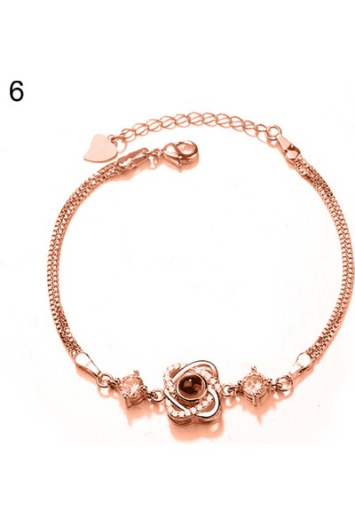 Farfi Moda 100 Dil Seni Seviyorum Projeksiyon Zinciri Bilezik Kadınlar Takı Hediye (Yurt Dışından)