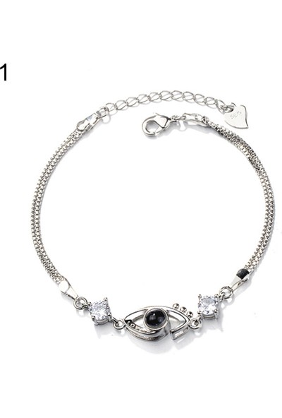 Farfi Moda 100 Dil Seni Seviyorum Projeksiyon Zinciri Bilezik Kadınlar Takı Hediye (Yurt Dışından)