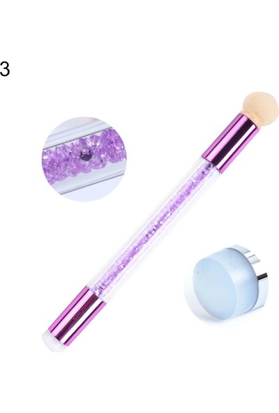 Farfi Çift Taraflı Kafa Stamper Parlatma Boyama Çizim Manikür Nail Art Kalem Aracı (Yurt Dışından)