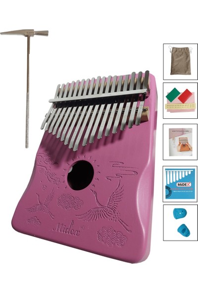 Midex KLX-503 Pembe Kalimba Full Set 17 Tuşlu (Metod Çanta Çekiç) Midex KLX-503 Pembe Kalimba Full Set 17 Tuşlu (Metod Çanta Çekiç)