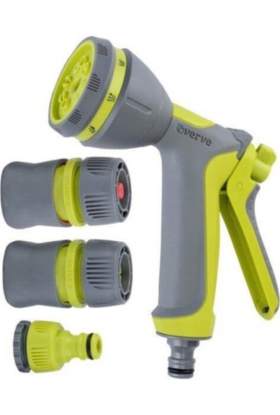 Verve Sulama Tabanca Seti-Gül Başlıklı 8 Fonksiyon Verve Sulama Tabanca Seti-Gül Başlıklı 8 Fonksiyon