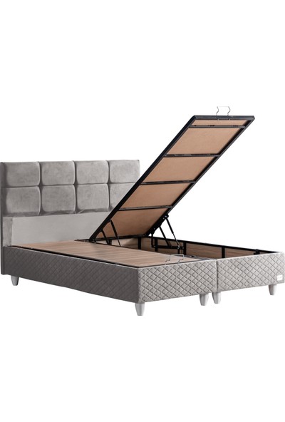 Cesur Gümüş Tek Kişilik Baza Başlık Seti, Açık Gri