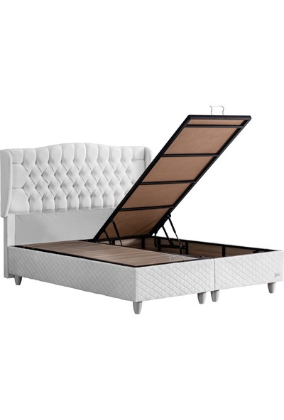 Cesur Diana Çift Kişilik Baza Başlık Seti, Beyaz