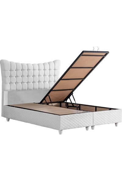 Cesur Gondol Çift Kişilik Baza Başlık Seti, Beyaz