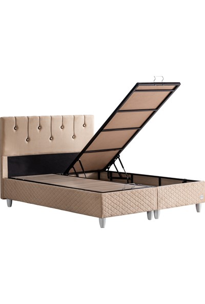 Cesur Lale Çift Kişilik Baza Başlık Seti, Bej Cesur Lale Çift Kişilik Baza Başlık Seti, Bej